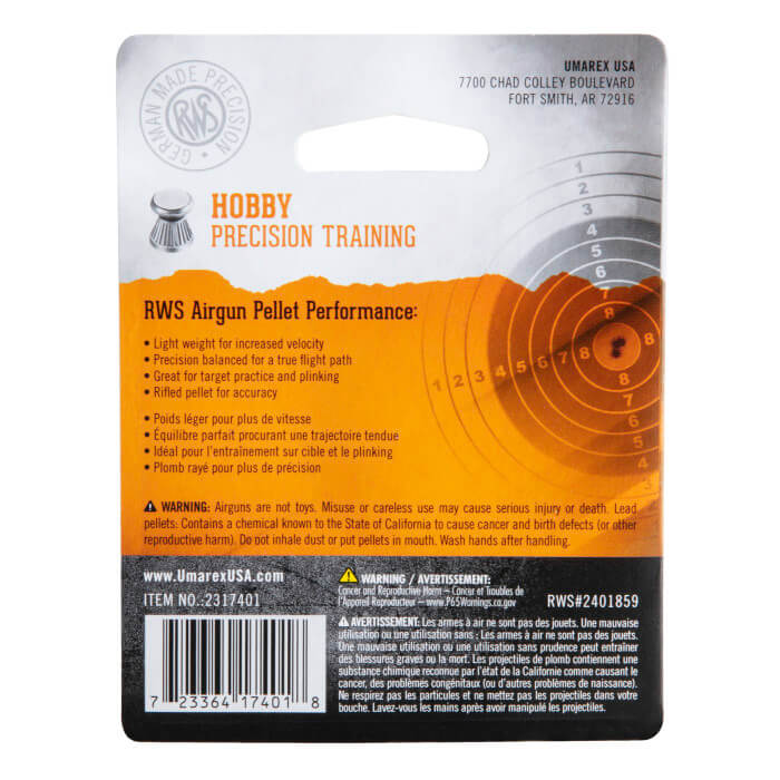 RWS HOBBY .22 AIRGUN PELLET 200 CT – Sports Action