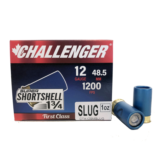 12GA SUPERSHORT SHELL 12GA 13/4 1OZ SLUG 20/BX – Sports Action